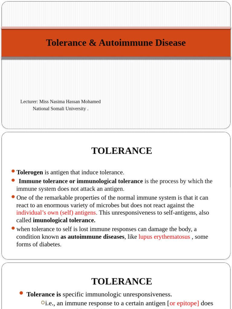 Immune Tolerance and Autoimmune Diseases | PDF | Immune Tolerance ...