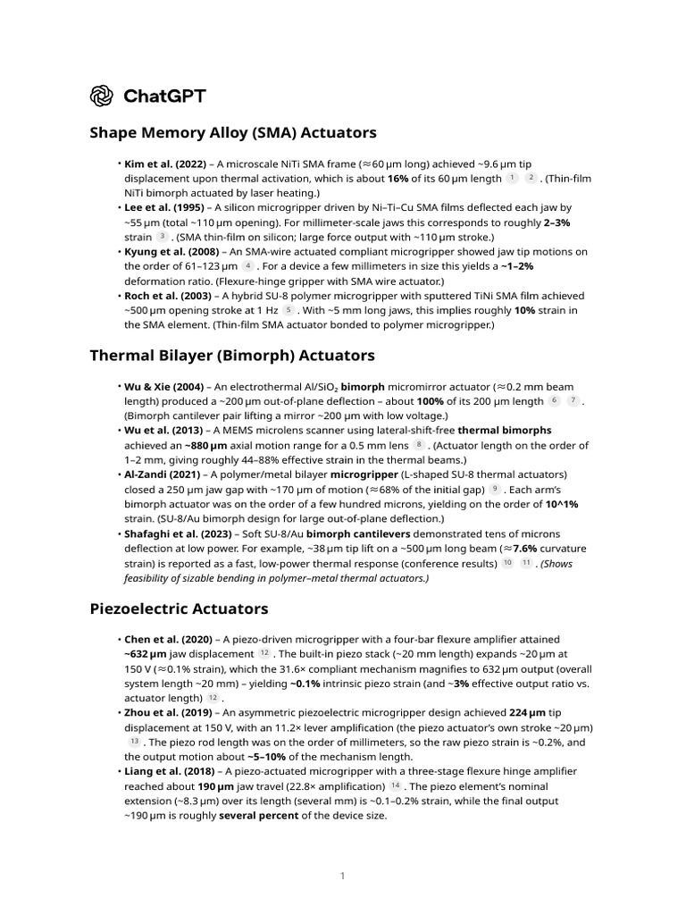 Shape Memory Alloy (SMA) Actuators-1 | PDF | Piezoelectricity | Actuator