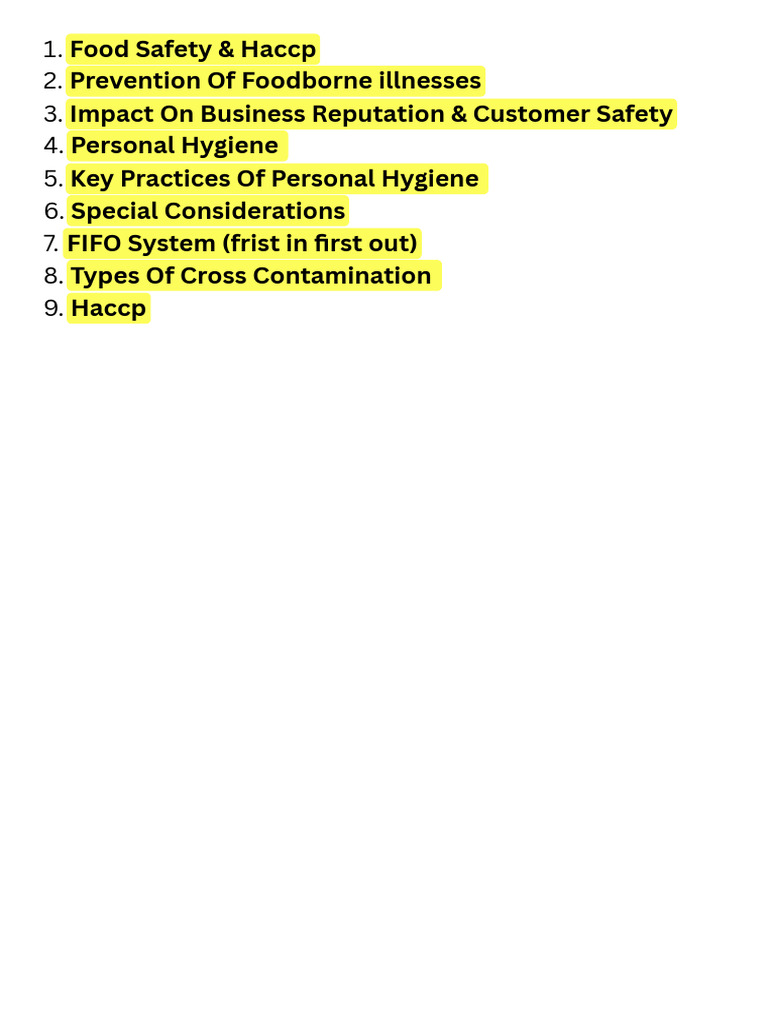Food Safety Practices & HACCP Guide | PDF