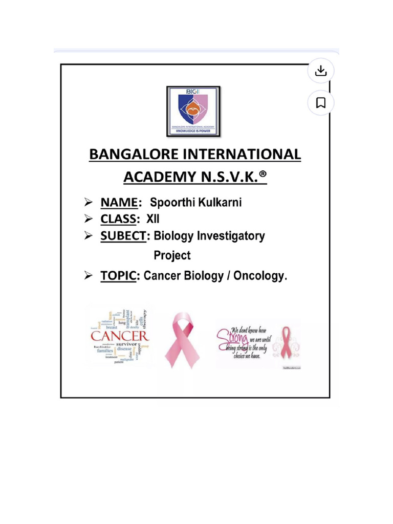 Biology Project Pages | PDF