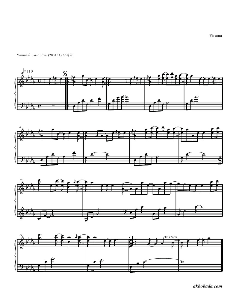 Yiruma: 'First Love' Análisis Musical | PDF