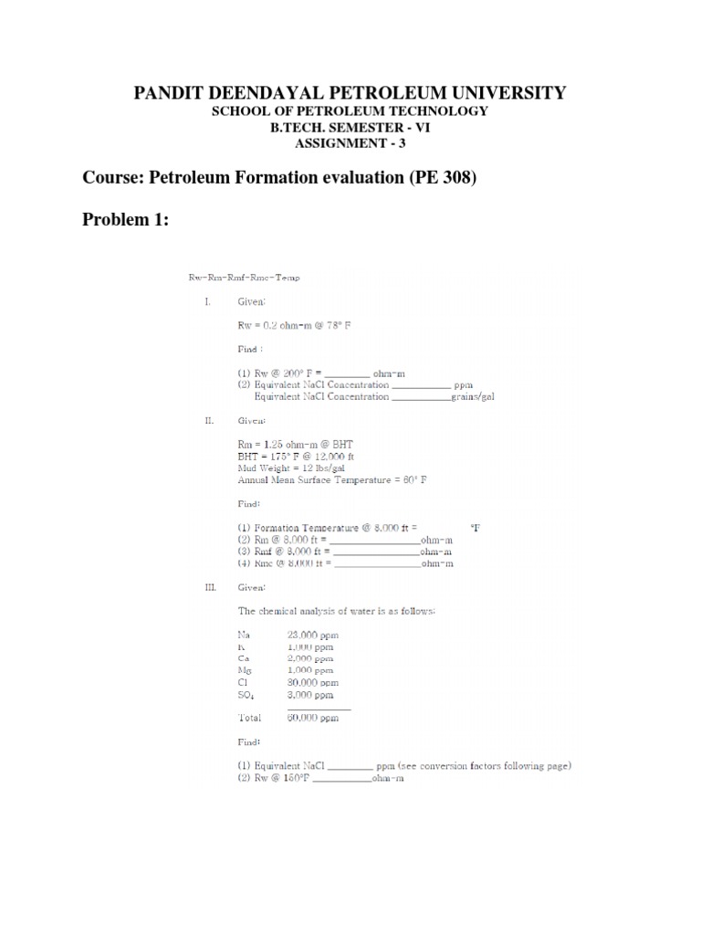 Petroleum Formation Evaluation - 3 | PDF | Electrical Resistivity And Conductivity | Petroleum ...