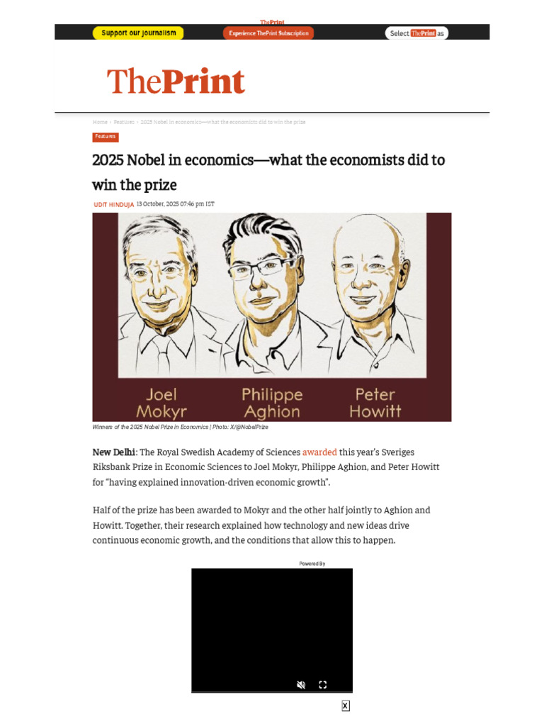 2025 Nobel in Economicswhat The Economists Did To Win The Prize | PDF ...