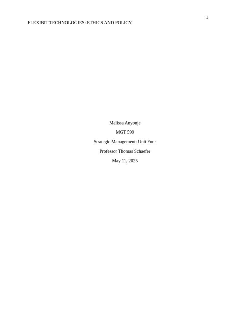 FlexiBit Technologies Ethics Policy Guide | PDF | Knowledge Management ...