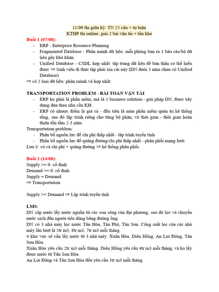 Notes ERP | PDF