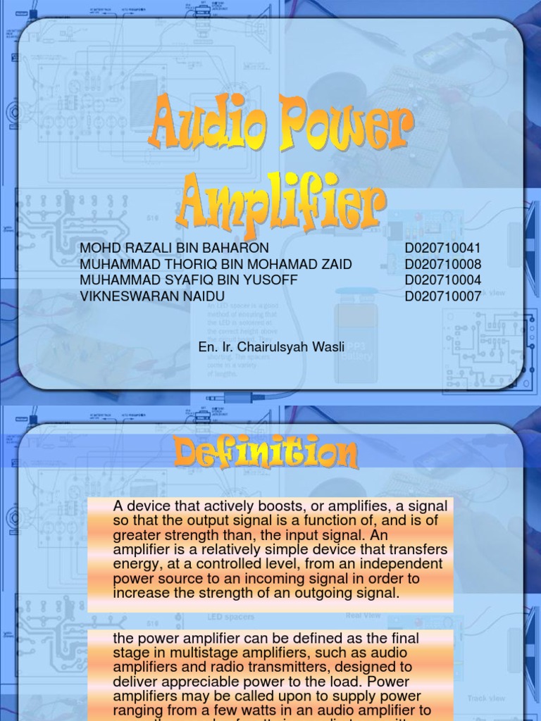 Audio Power Amplifier Project | PDF | Amplifier | Loudspeaker