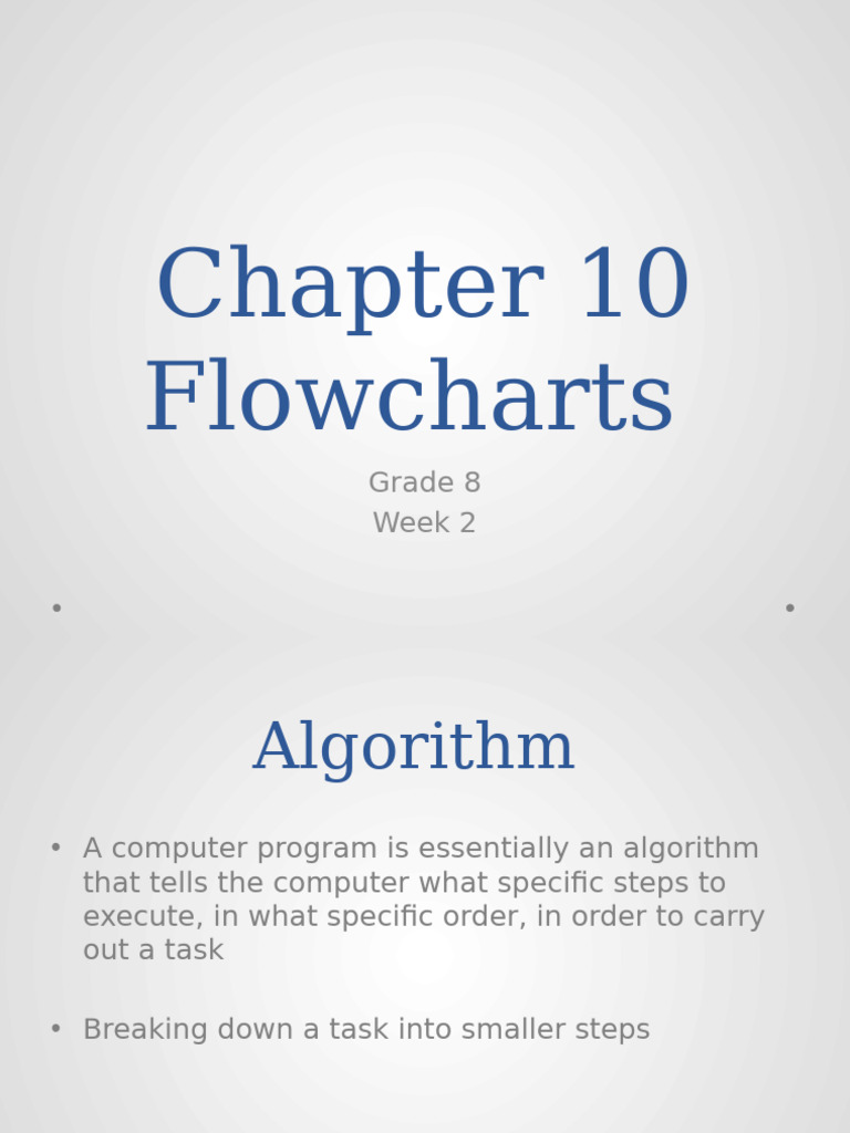 Week 2-Grade 8-Chapter 10 Flowcharts | PDF