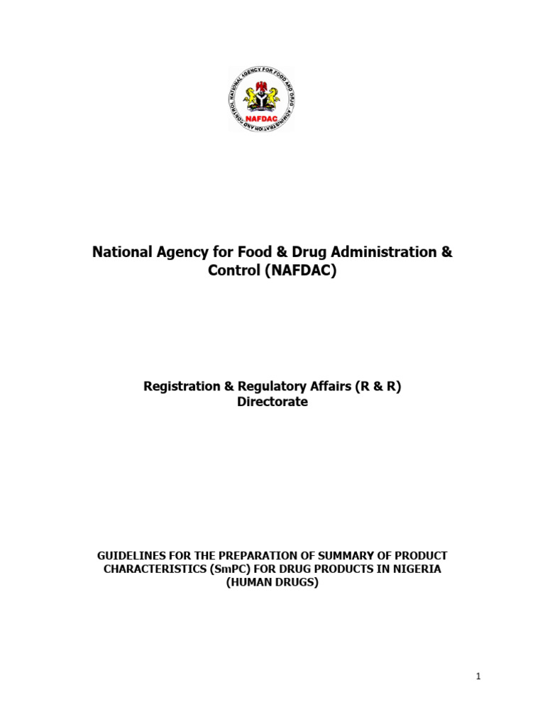 SmPC Guidelines for Drug Registration in Nigeria | PDF | Tablet ...