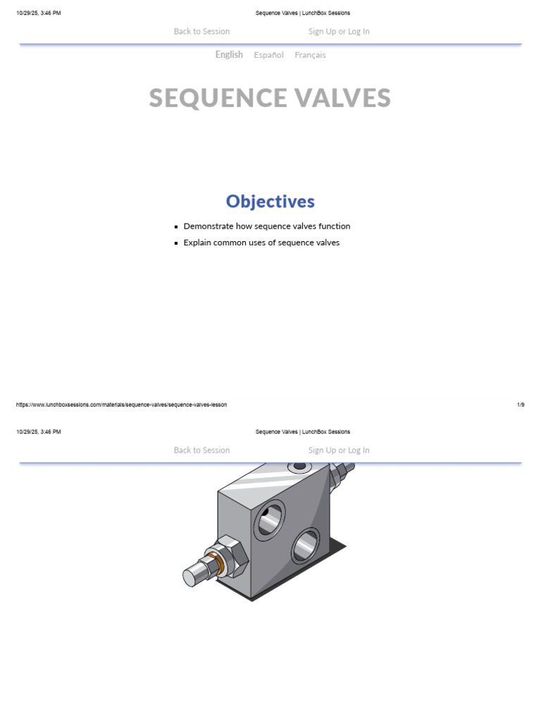 Sequence Valve Function and Symbols | PDF | Equipment | Liquids