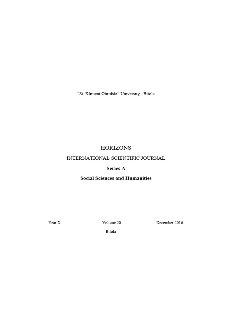 Horizons International Scientific Journal Serija A Vol. 20 | PDF ...