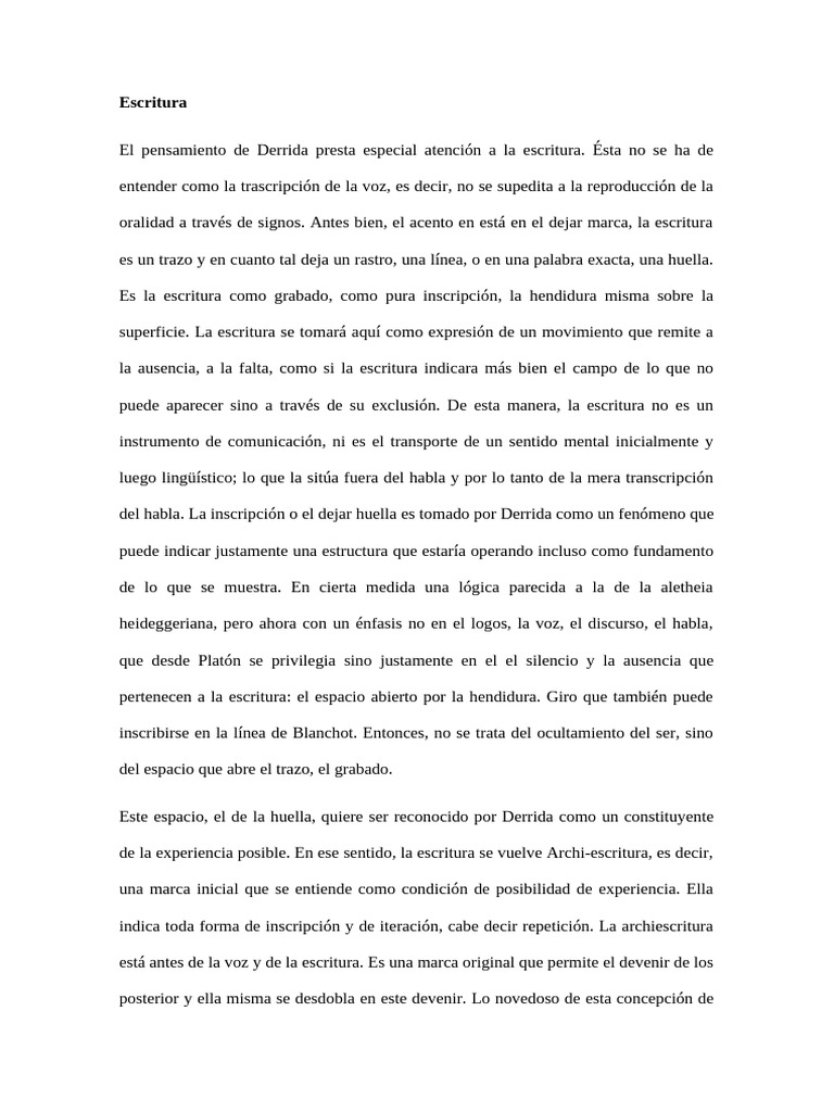 Derrida | PDF | Deconstruccion | Pensamiento