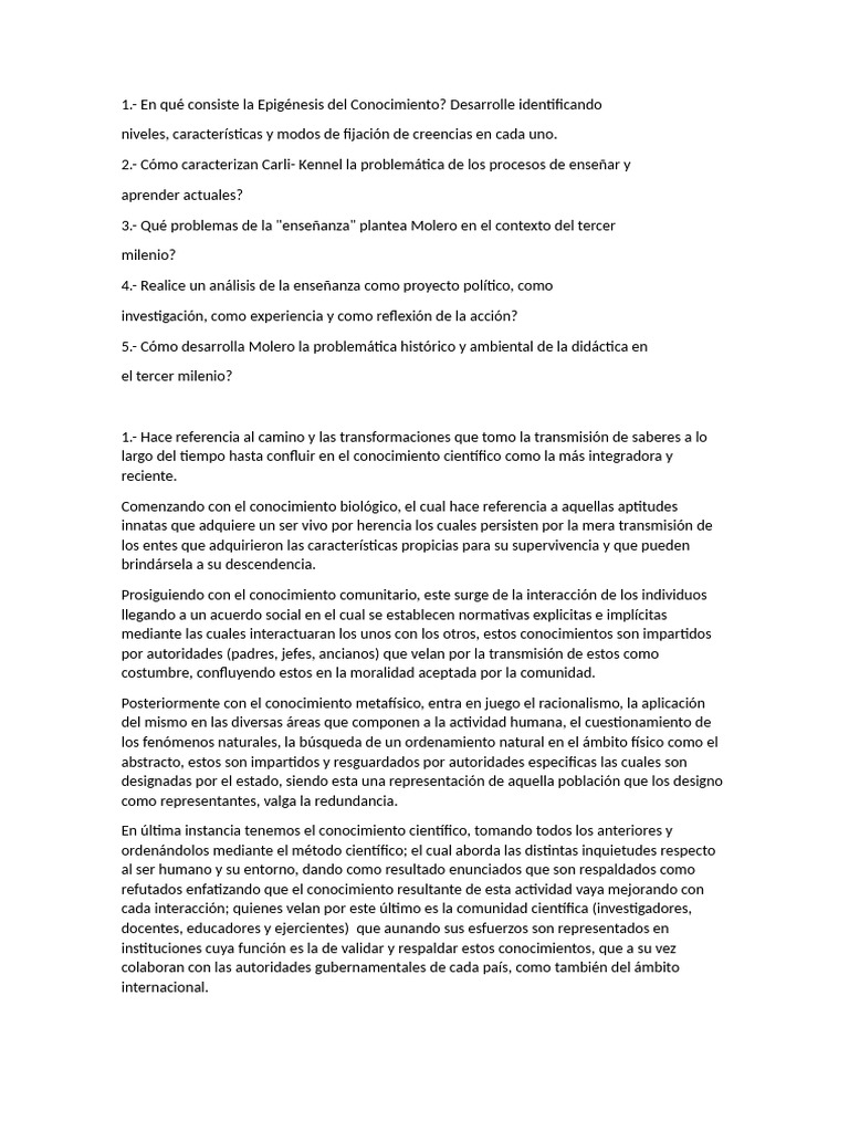 TP1 Didactica | PDF | Conocimiento | Experiencia