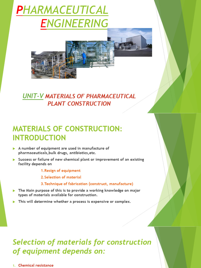 Materials for Pharmaceutical Plant Construction | PDF | Carbon ...