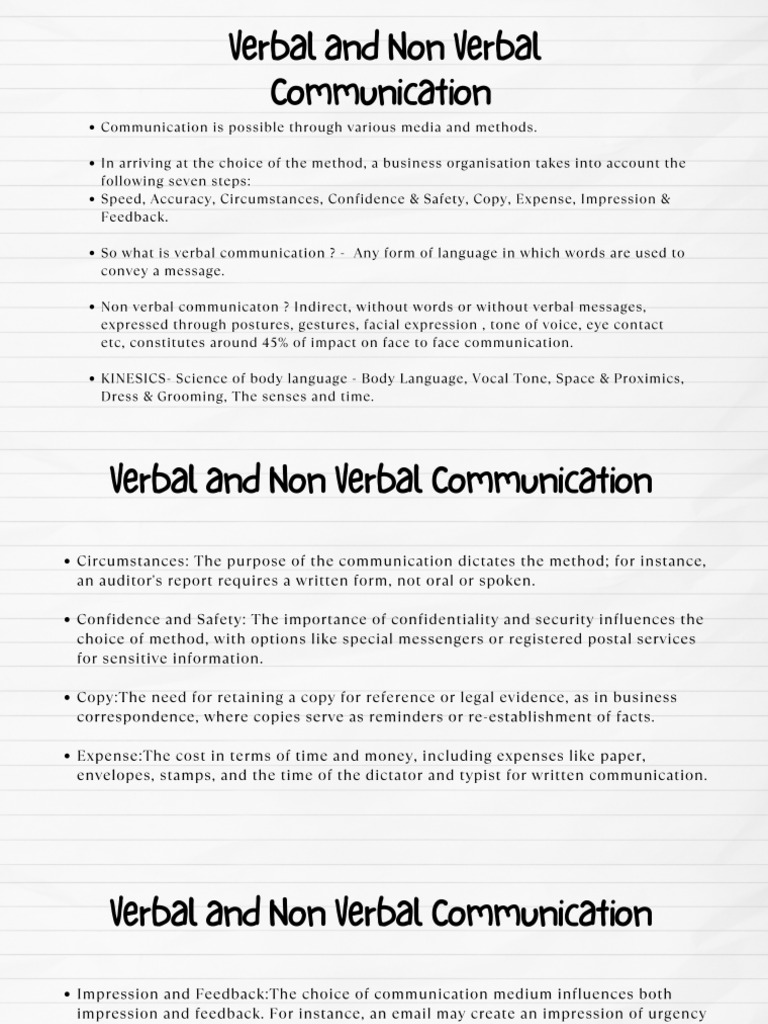 Verbal and Non Verbal | PDF