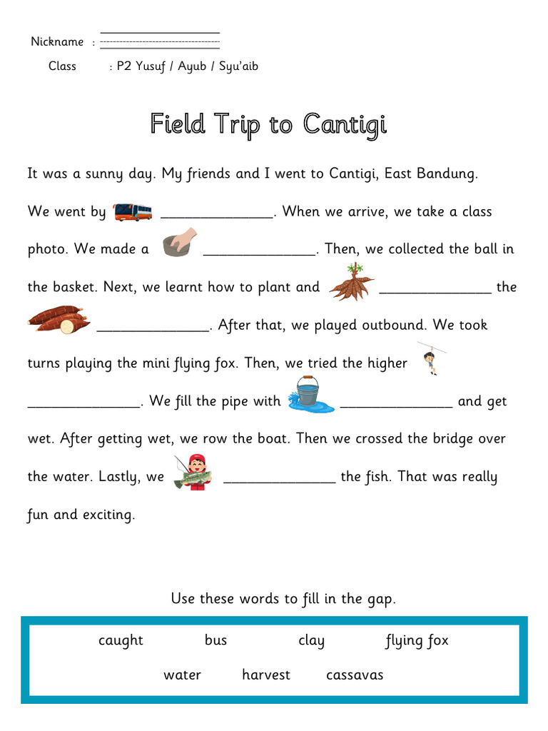 Worksheet - Field Trip AY 2526 PDF | PDF