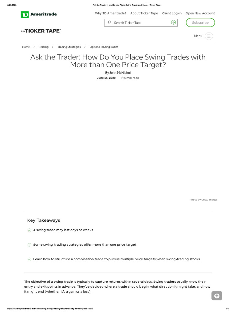 20-0615 How Do You Place Swing Trades With More Than One Price Target ...