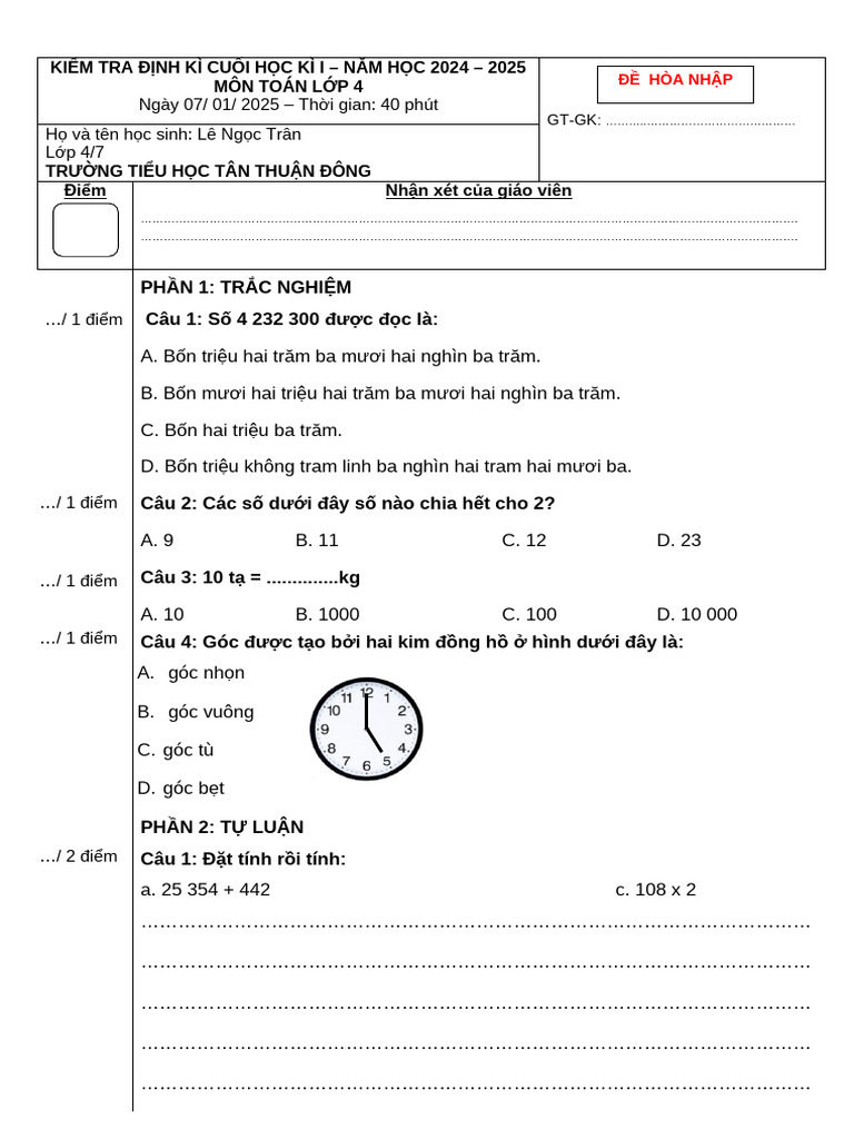 4-7 Đề Toán Hn Ck1 24-25 | PDF