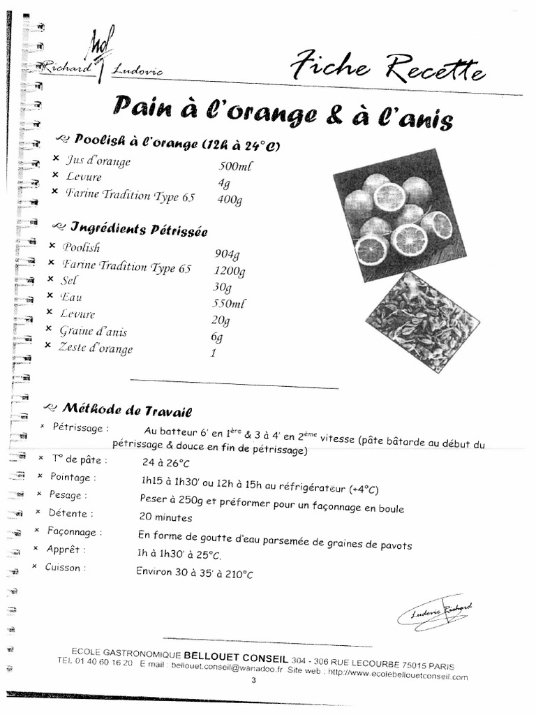 Stage Bellouet Viennoiserie Et Boulangerie (Ludovic Richard) | PDF