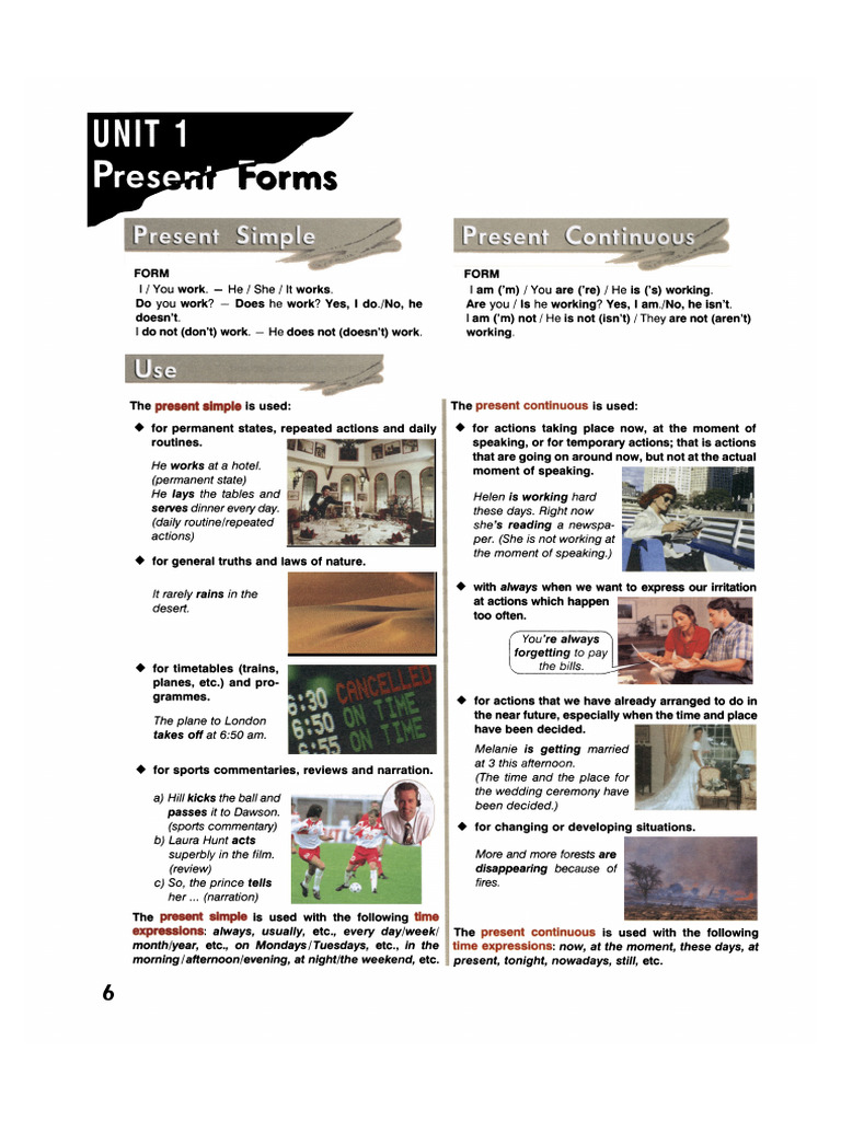 Present Tenses GW3 | PDF