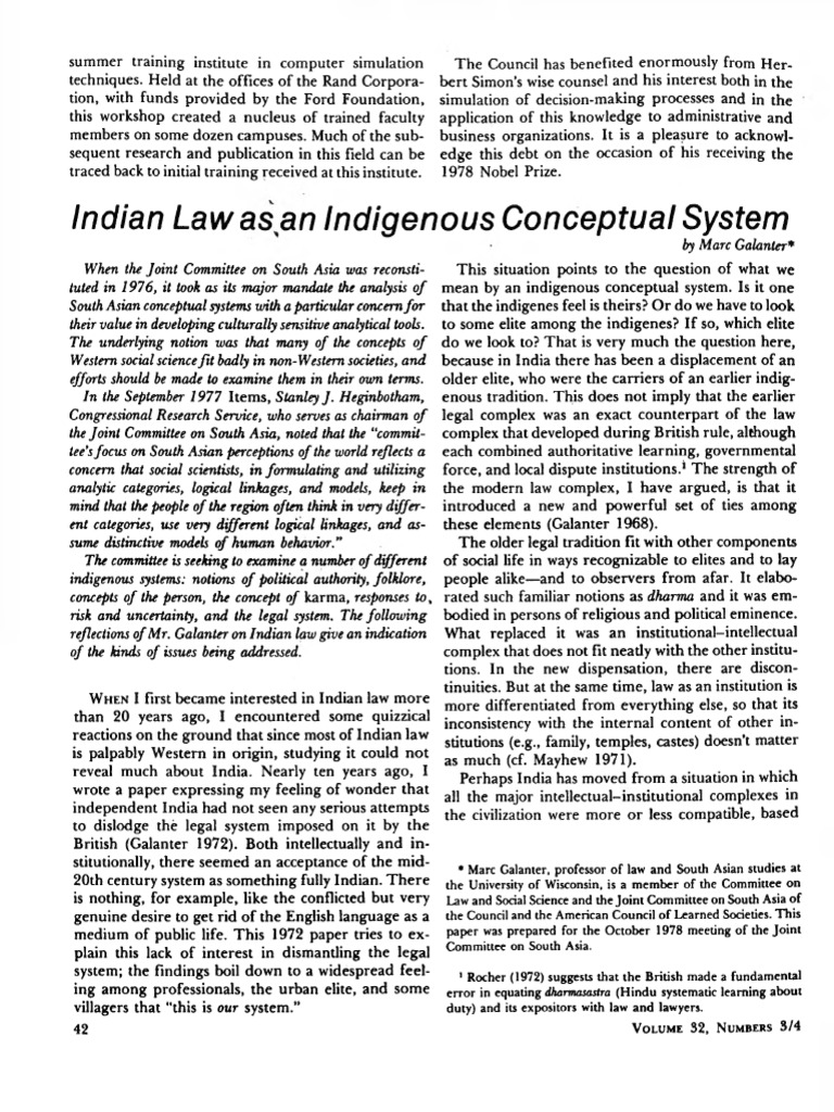 Indian Law As An Indeginous Conceptual System | PDF | Justice | Crime ...