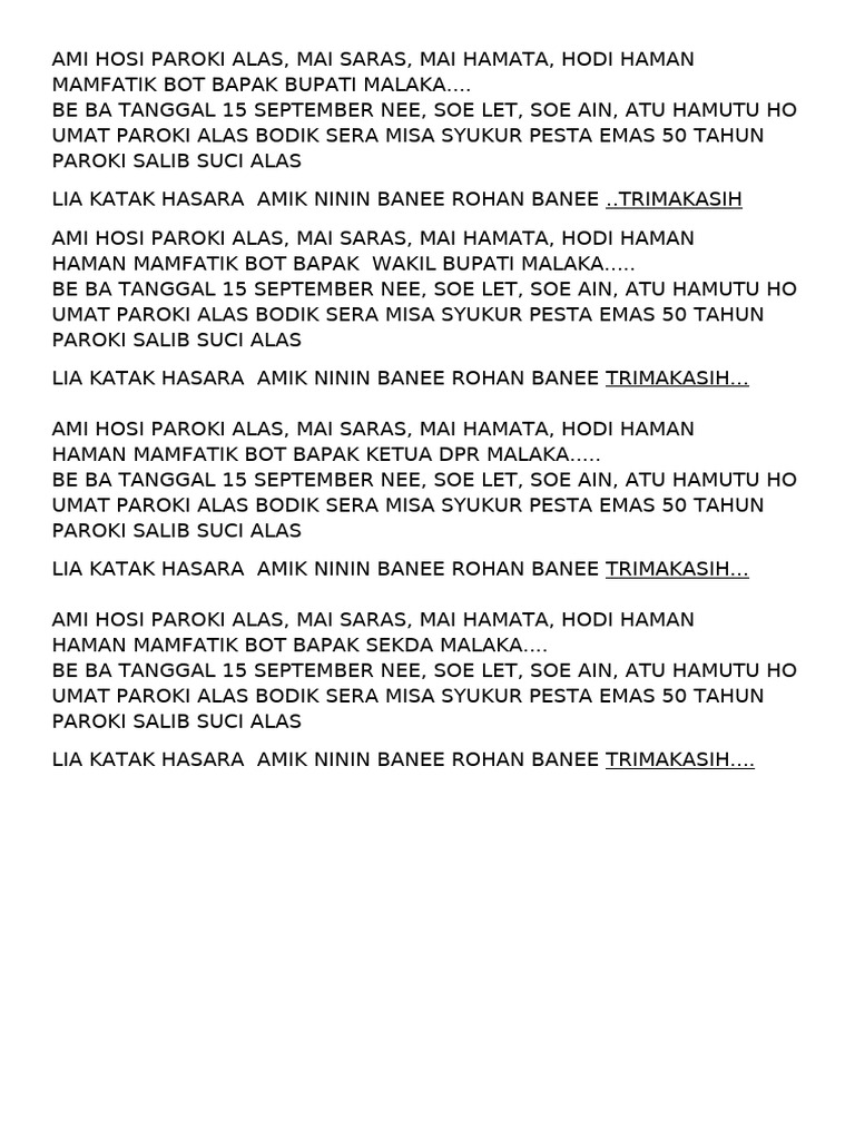 Hase Hawaka 50 Tahun | PDF