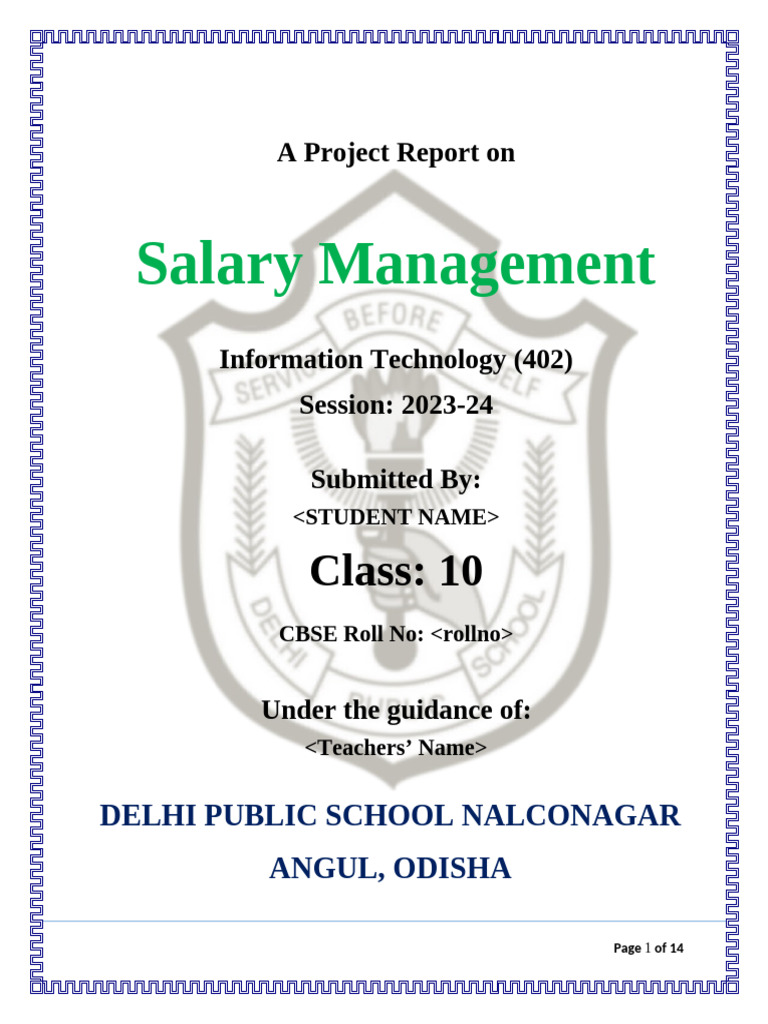 Salary Management System Project Report | PDF | Payroll | Salary
