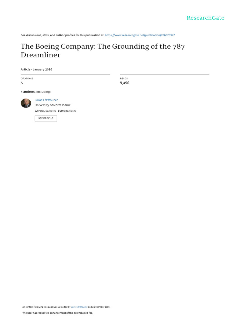 Boeing Company 787 Dream Liner | PDF | Lithium Ion Battery | Boeing