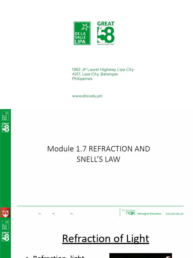 Refraction and Snell's Law Explained | PDF | Refraction | Refractive Index