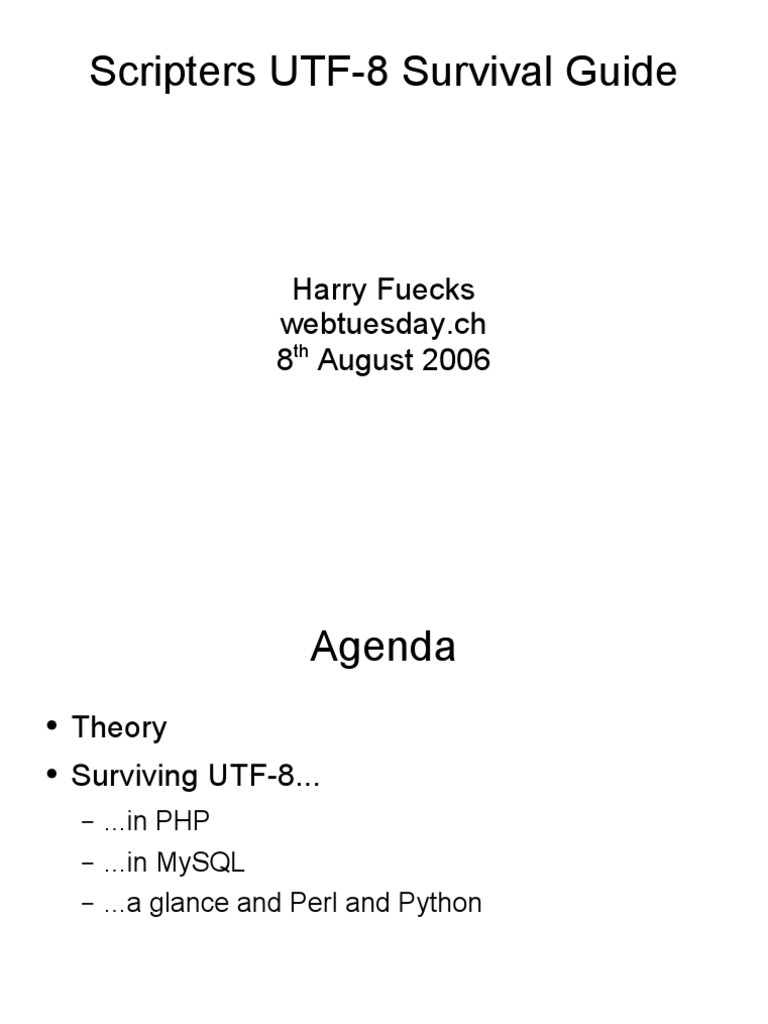 Utf-8 Survival | PDF | Character Encoding | Php
