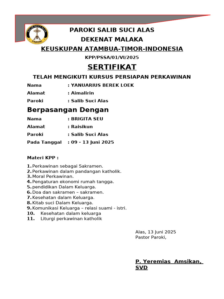 Sertifikat KPP 2025 | PDF