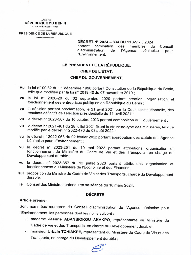 Decret 2024 894 | PDF