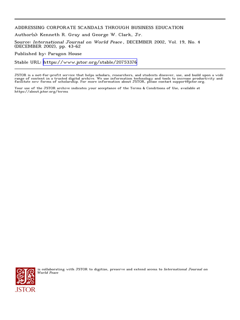 Corporate Scandals and Ethics Education | PDF | Virtue | Business Ethics