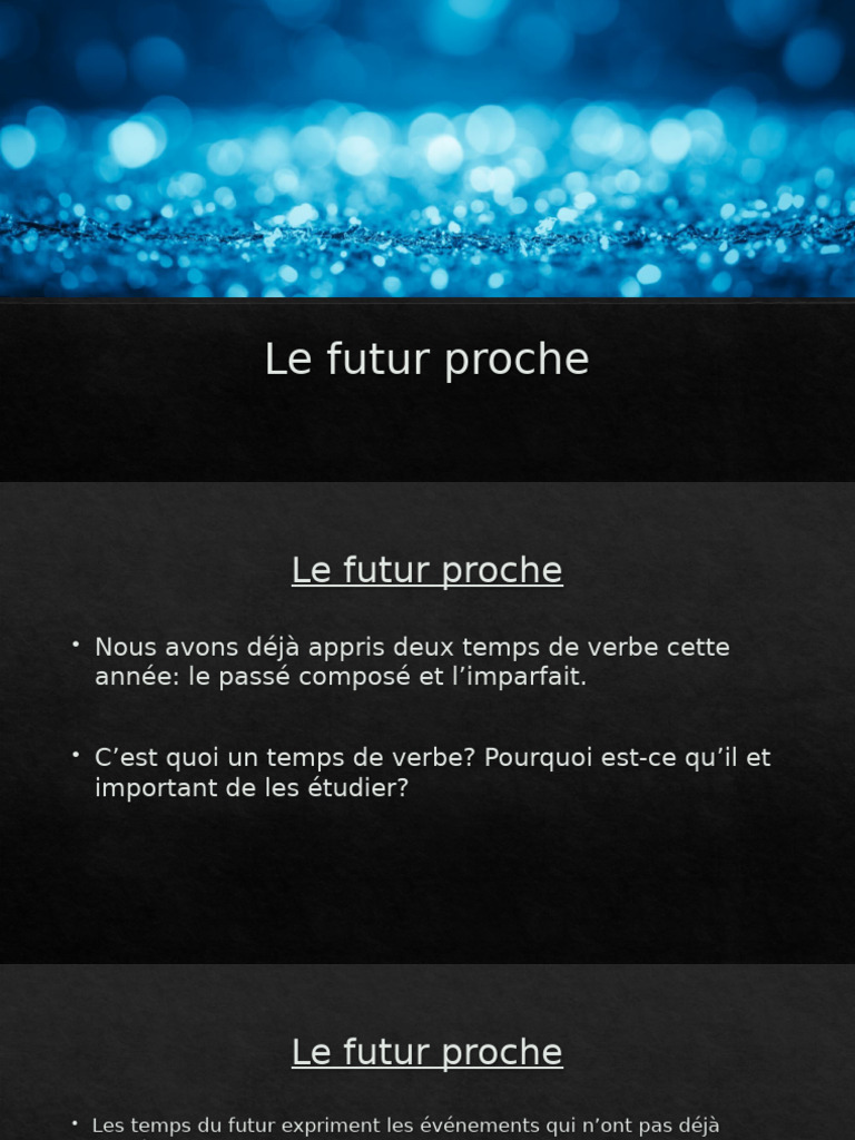 Conjugaison du futur proche en français | PDF