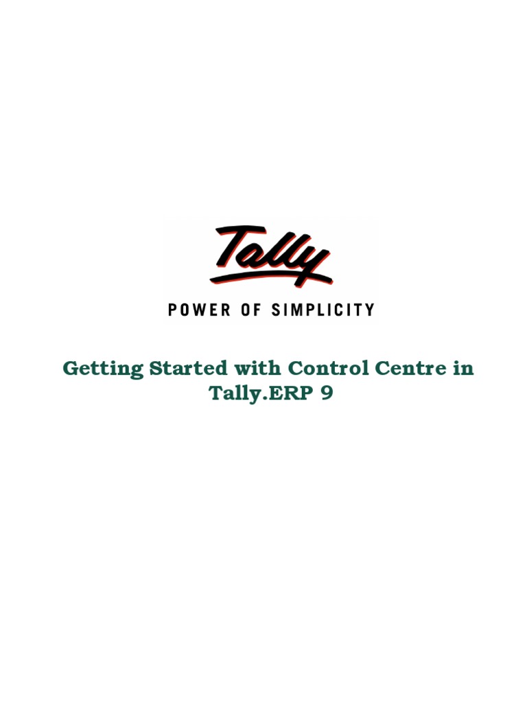 Getting Started With Control Centre - SQL To Tally - Access To Tally ...
