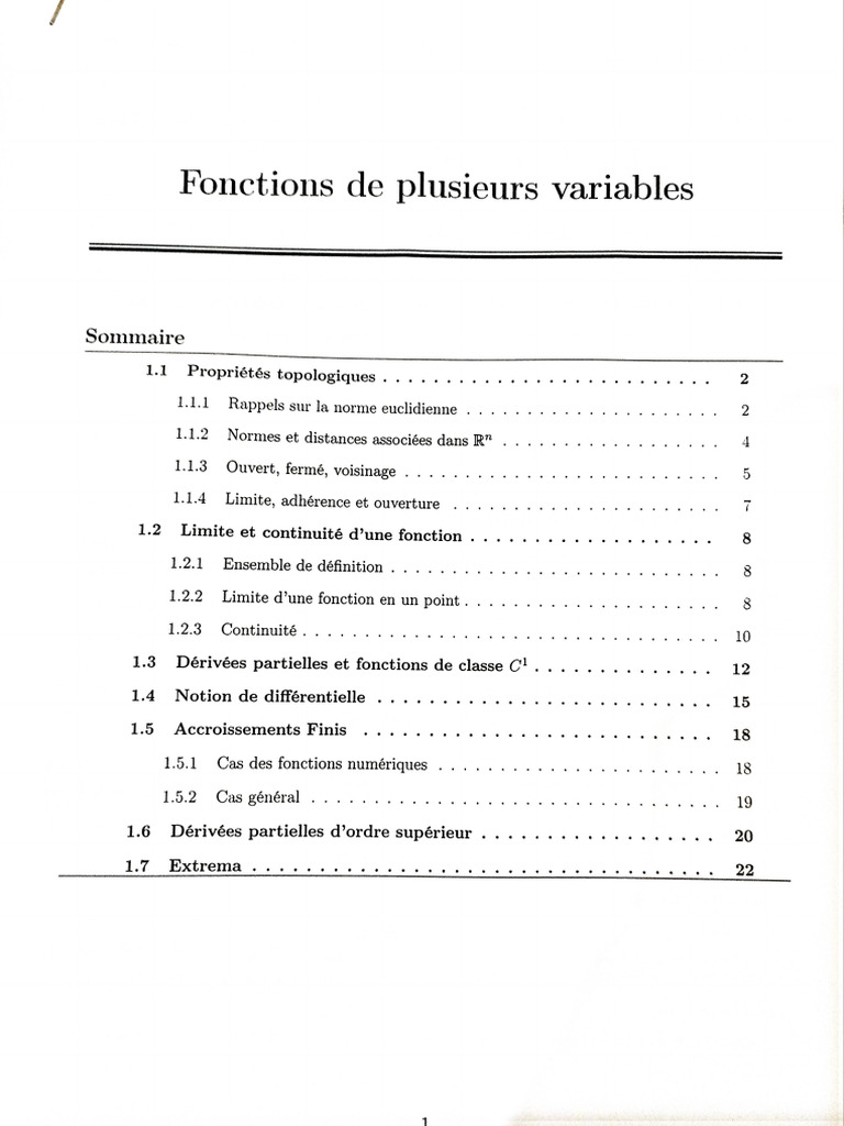 Cours Analyse 2 Part1 | PDF