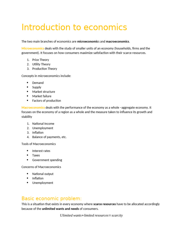 1.introduction To Economics | PDF | Economics | Macroeconomics