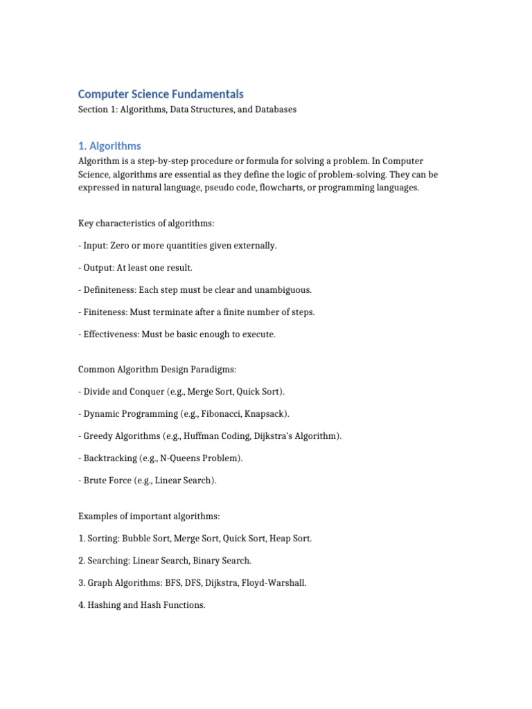 Computer Science: Algorithms & Data Structures | PDF | Databases ...