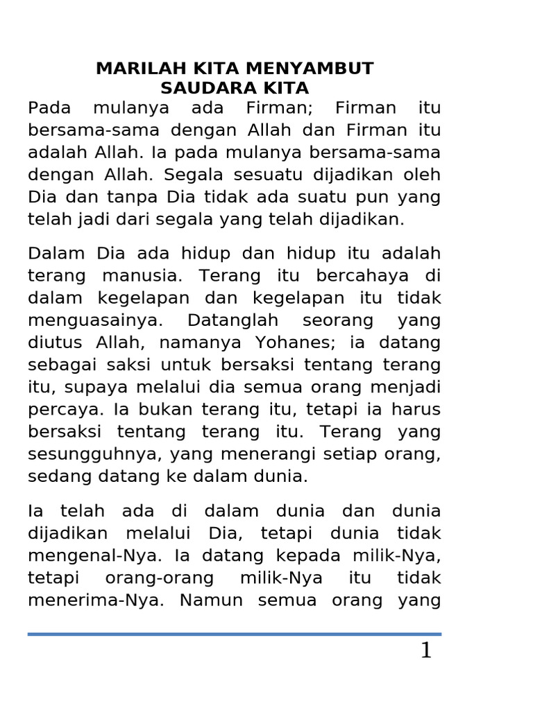 Menyambut Yesus: Terang dan Kasih Allah | PDF