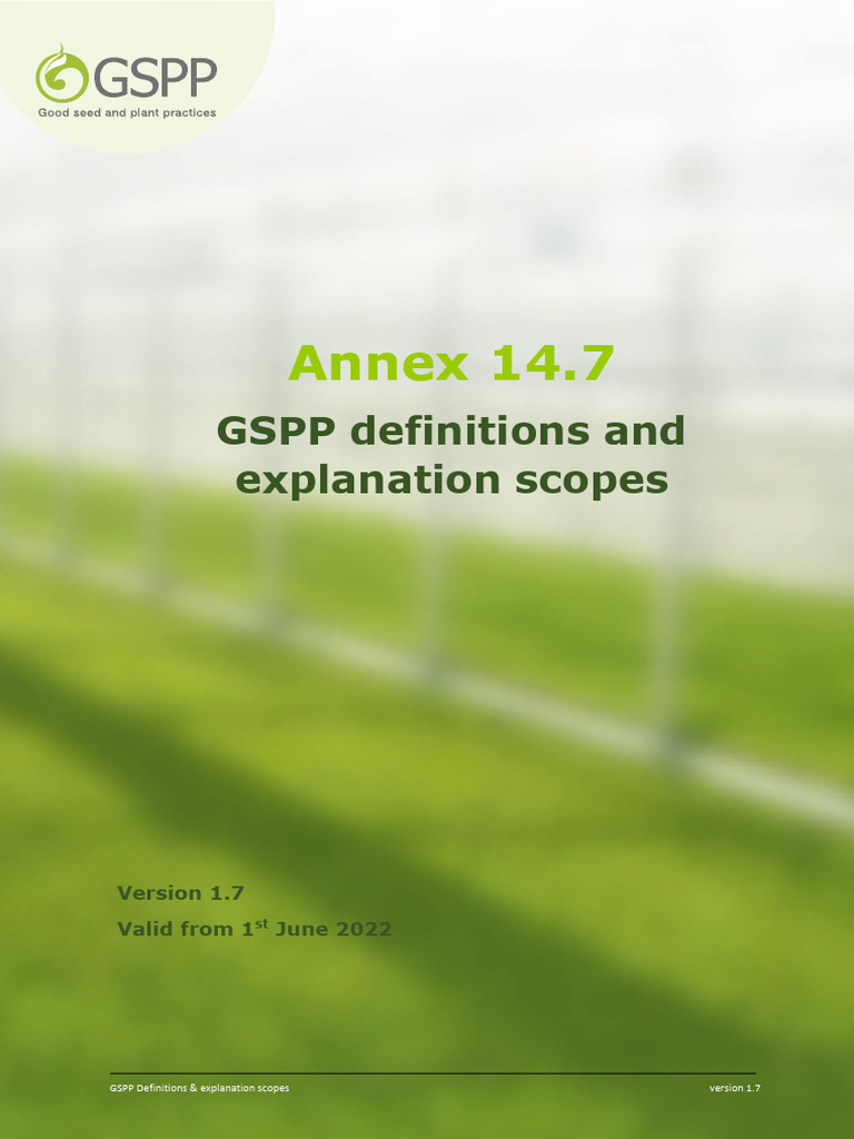 Annex 14.7 GSPP Definitions & Explanation Scopes V1.7 | PDF | Audit | Internal Audit