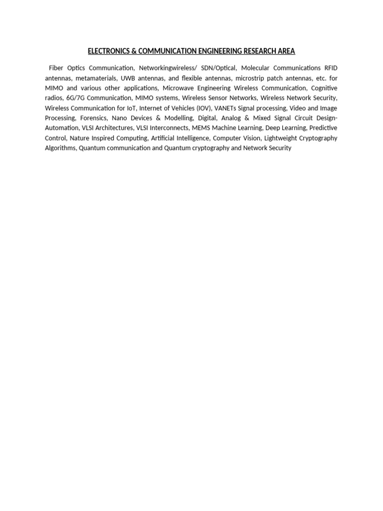 Electronics Research Area | PDF