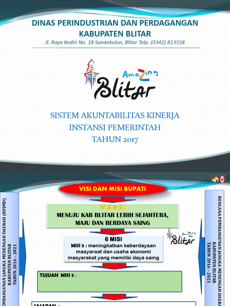 Akuntabilitas Kinerja Disperindag Blitar 2017 | PDF