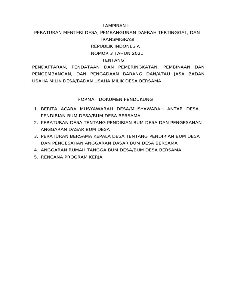 Pendirian BUM Desa Makmur Jaya Lohgung | PDF