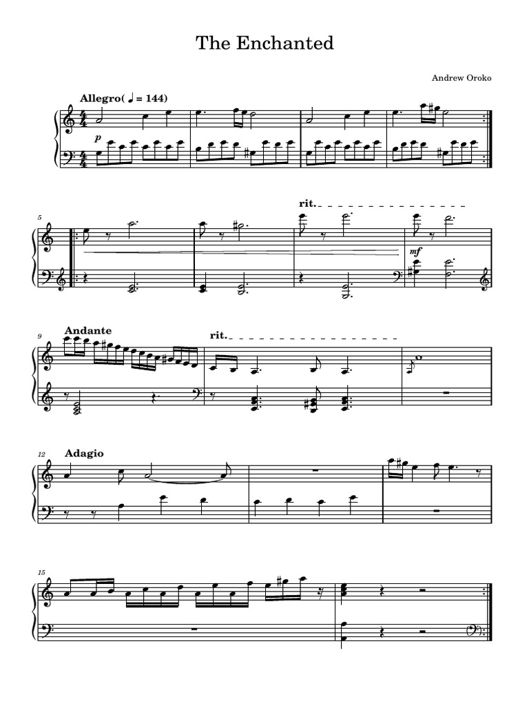 The Enchanted by Andrew Oroko | PDF | Musical Forms | Elements Of Music