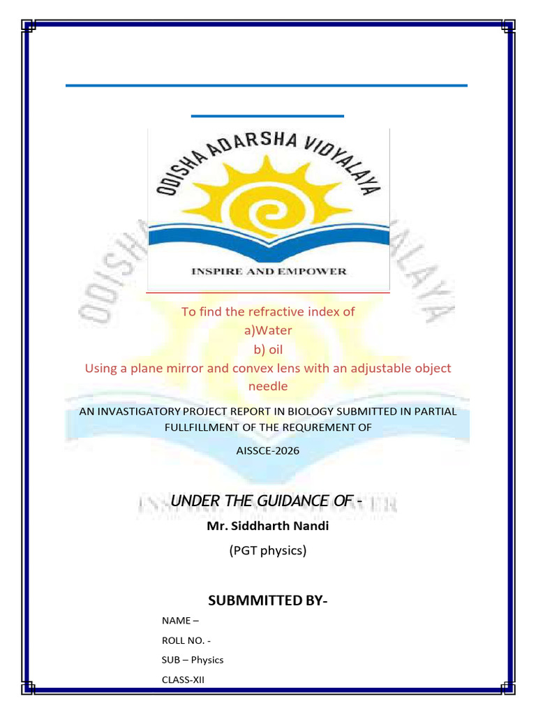 Physics Project Cover | PDF