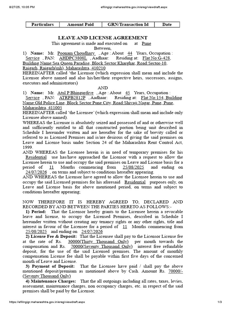 Avon Vista A1-601 Draft | PDF | License | Landlord