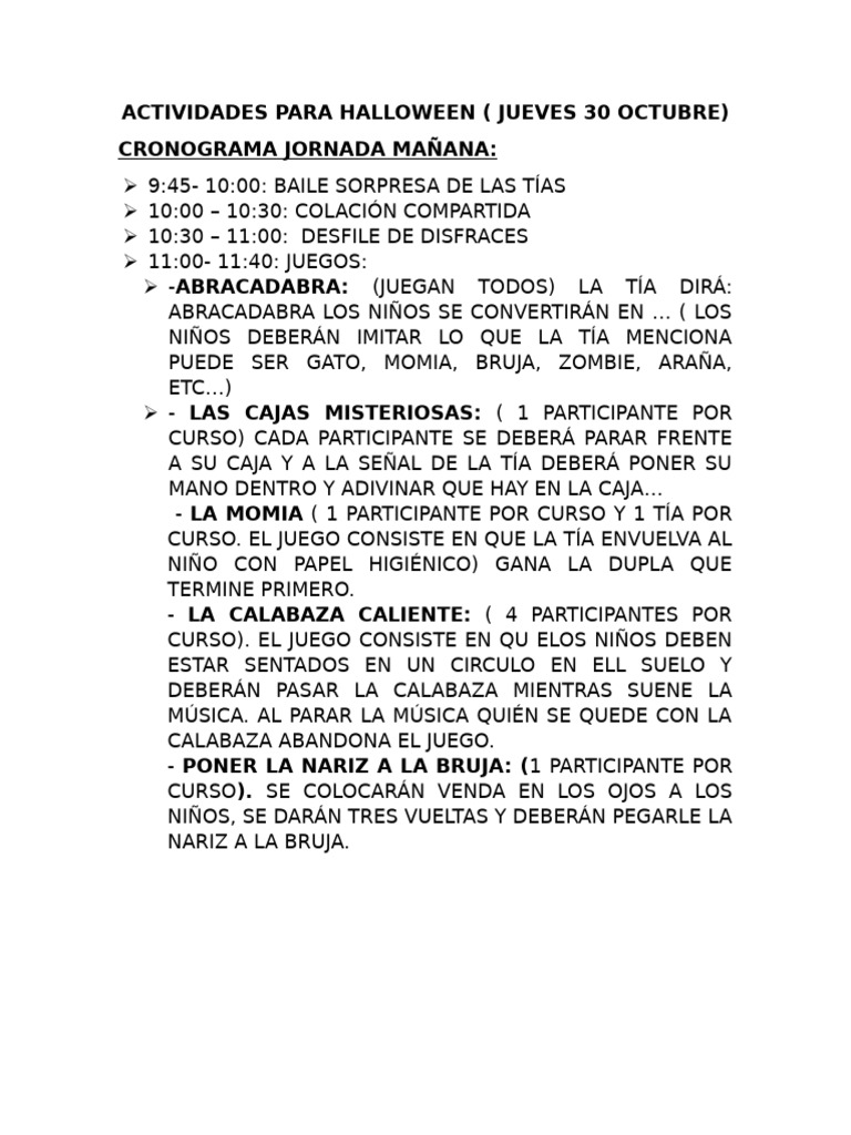 Actividades Divertidas para Halloween | PDF | Víspera de Todos los ...
