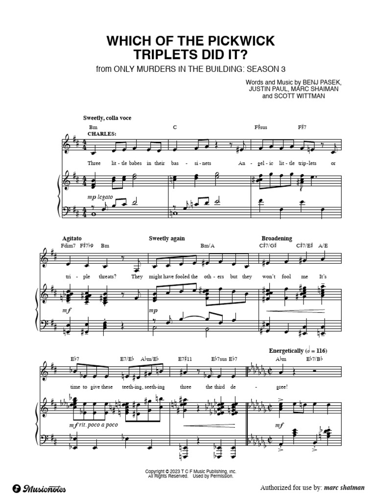 Pickwick Triplets Song Lyrics | PDF