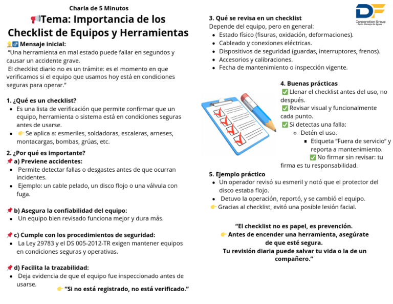 Checklist de Seguridad en Equipos de Trabajo | PDF