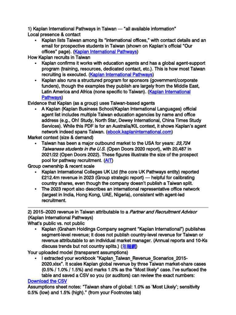 Kaplan Pathways Recruitment in Taiwan | PDF