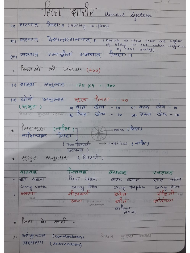 Sira and Dhamni Sharir Ayuvedic Anatomy | PDF